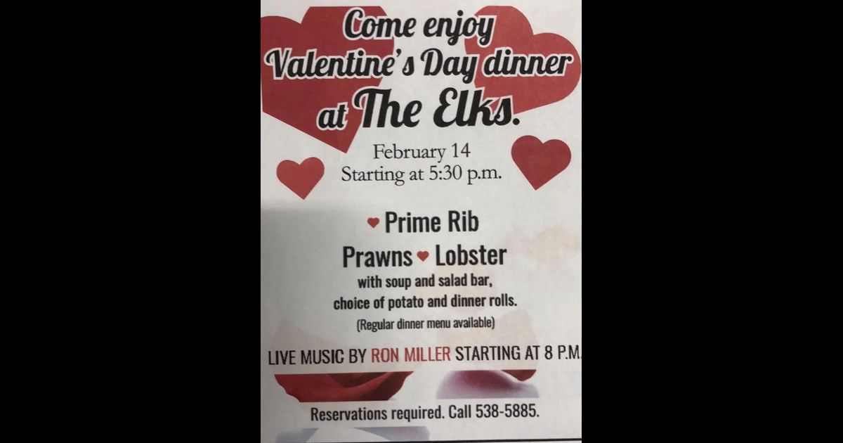 Valentine’s Dinner at the Elks